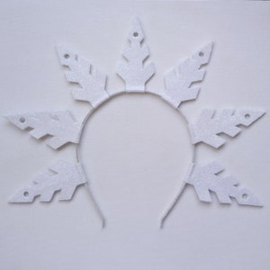 Christmas Snowflake Crown Headband White Glitter Frozen Headpiece ...