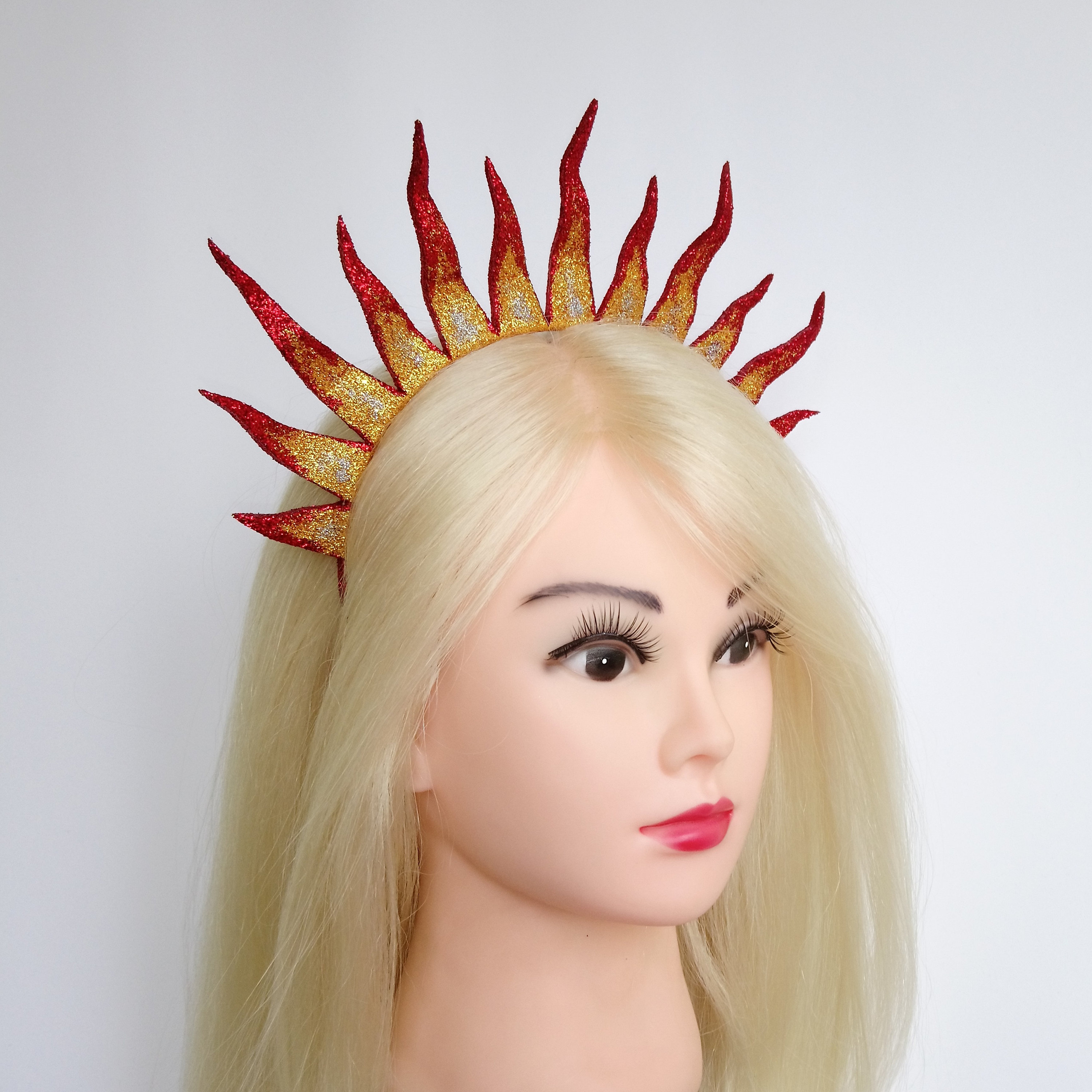 Fire crown Red flame headband Phoenix headdress Halloween | Etsy