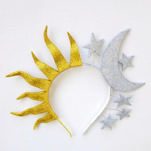 Celestial headband Sun and moon crown Halloween moon stars | Etsy