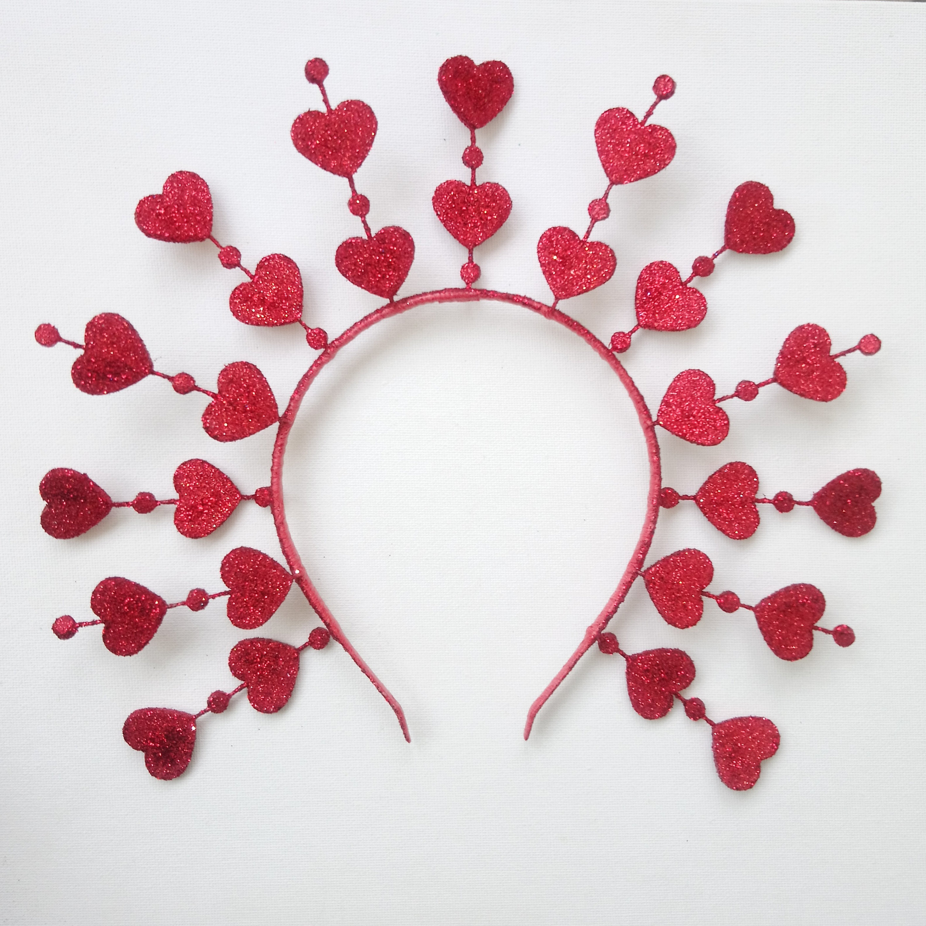 Valentine Day Red Heart Crown Glitter Holiday Headband - Etsy UK