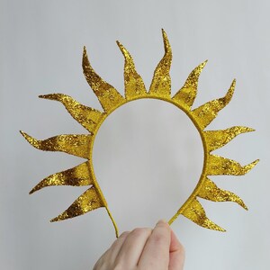 Halloween Gold Sun Crown Glitter Sun Halo Christmas Headband Celestial ...