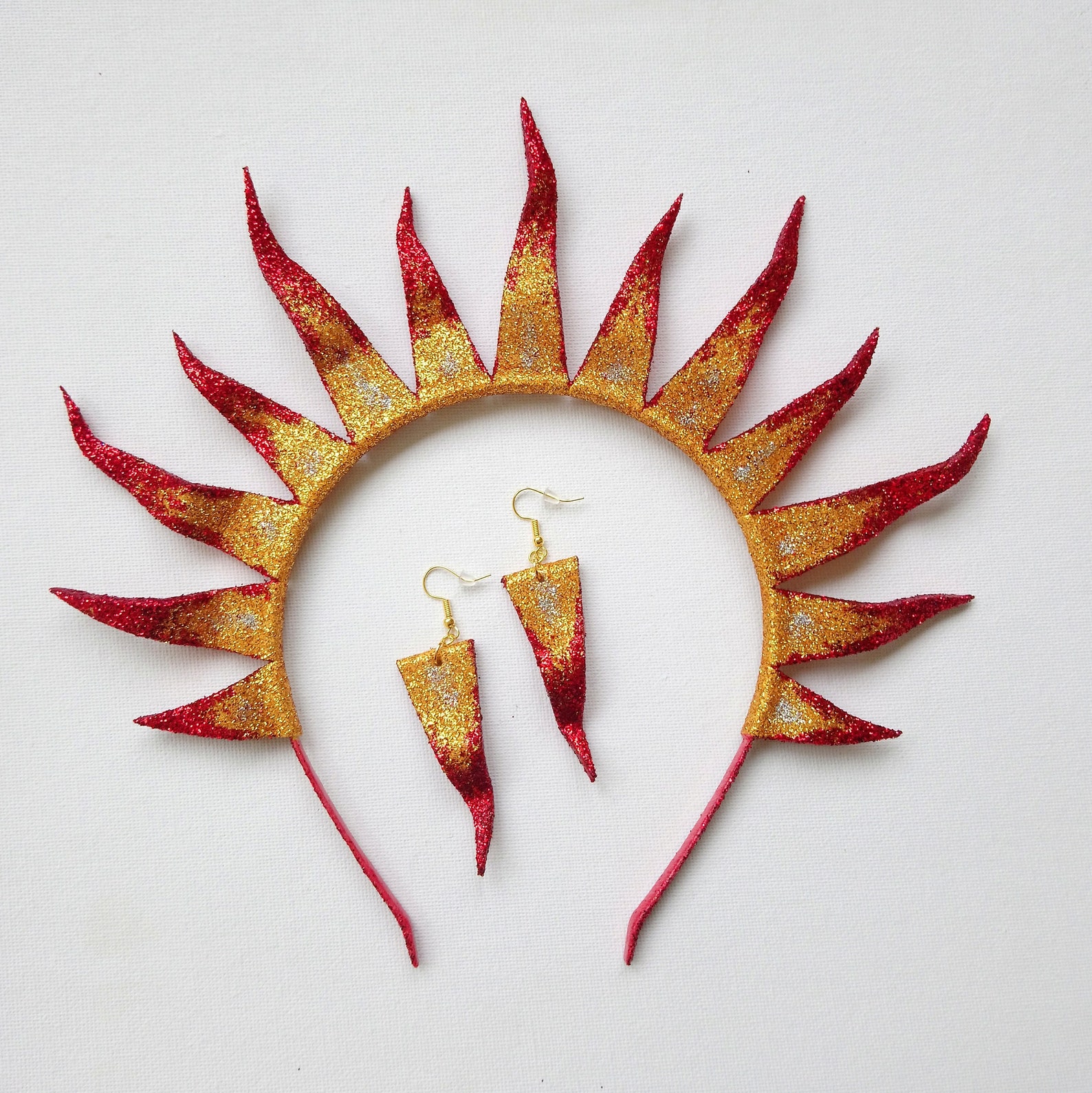 Fire Crown Red Flame Headband Phoenix Headdress Halloween - Etsy