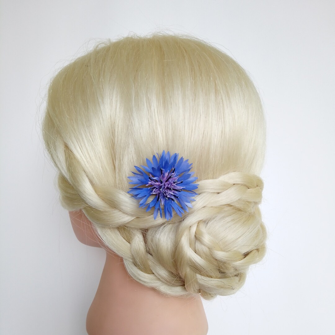 Cornflower Bridal Hair Pins Blue Flower Hairpiece - Etsy Sweden