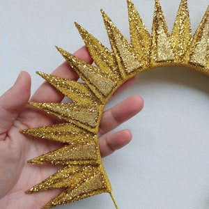 Gold Rays Crown Gold Sun Headband Sun Queen Headdress Sun Halo Goddess ...