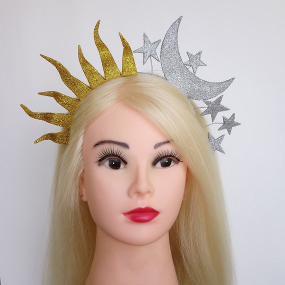 Celestial Headband Sun and Moon Crown Halloween Moon Stars | Etsy