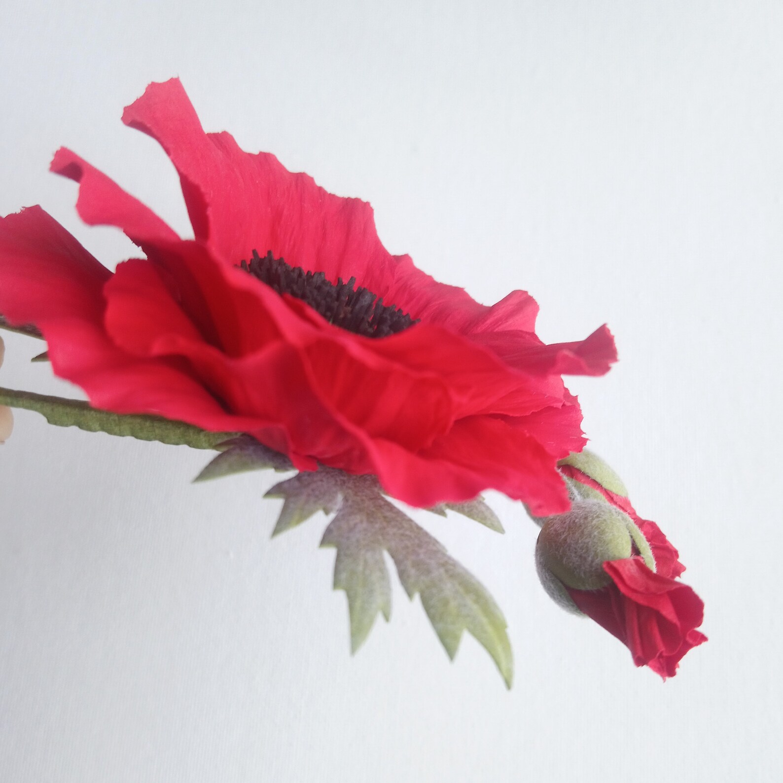 Red Poppy Brooch Realistic Red Poppy Flower Brooch Summer | Etsy