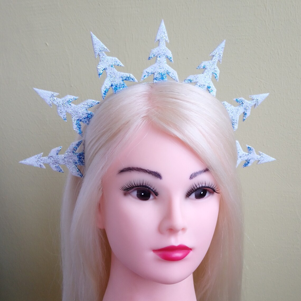Snowflake Crown Headband Christmas Frozen Headpiece Glitter | Etsy