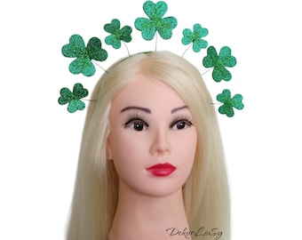 St Patrick's Crown, Shamrock Headdress, Green Clover Crown, Lucky Crown ...