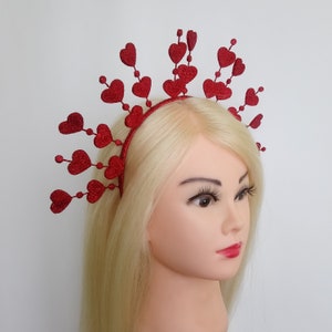 Valentine Day Red Heart Crown Glitter Holiday Headband | Etsy