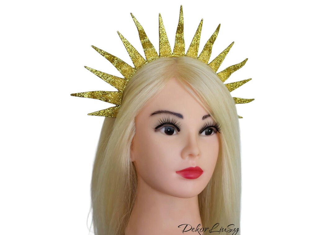 Halloween Gold Sun Crown Glitter Sun Halo Christmas Headband Celestial ...