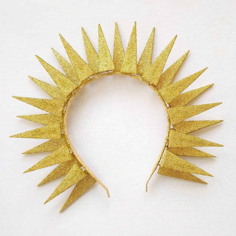 Gold rays crown Gold sun headband Sun Queen headdress Sun Halo | Etsy