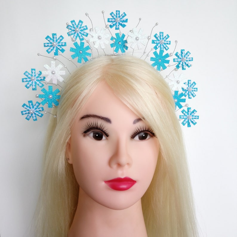 Snowflake Crown Headband Christmas Frozen Headpiece Glitter - Etsy
