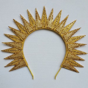 Gold Rays Crown Gold Sun Headband Sun Queen Headdress Sun Halo Goddess ...
