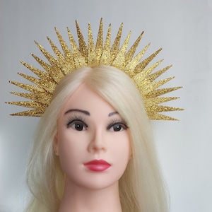 Gold Sun Halo Crown Sun Queen Headdress Celestial Headpiece Festival ...