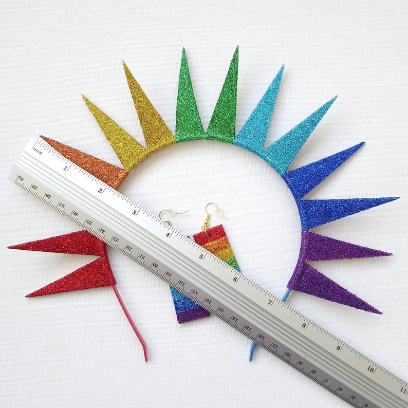 Rainbow Glitter Headband Holiday Halo Crown Halloween - Etsy