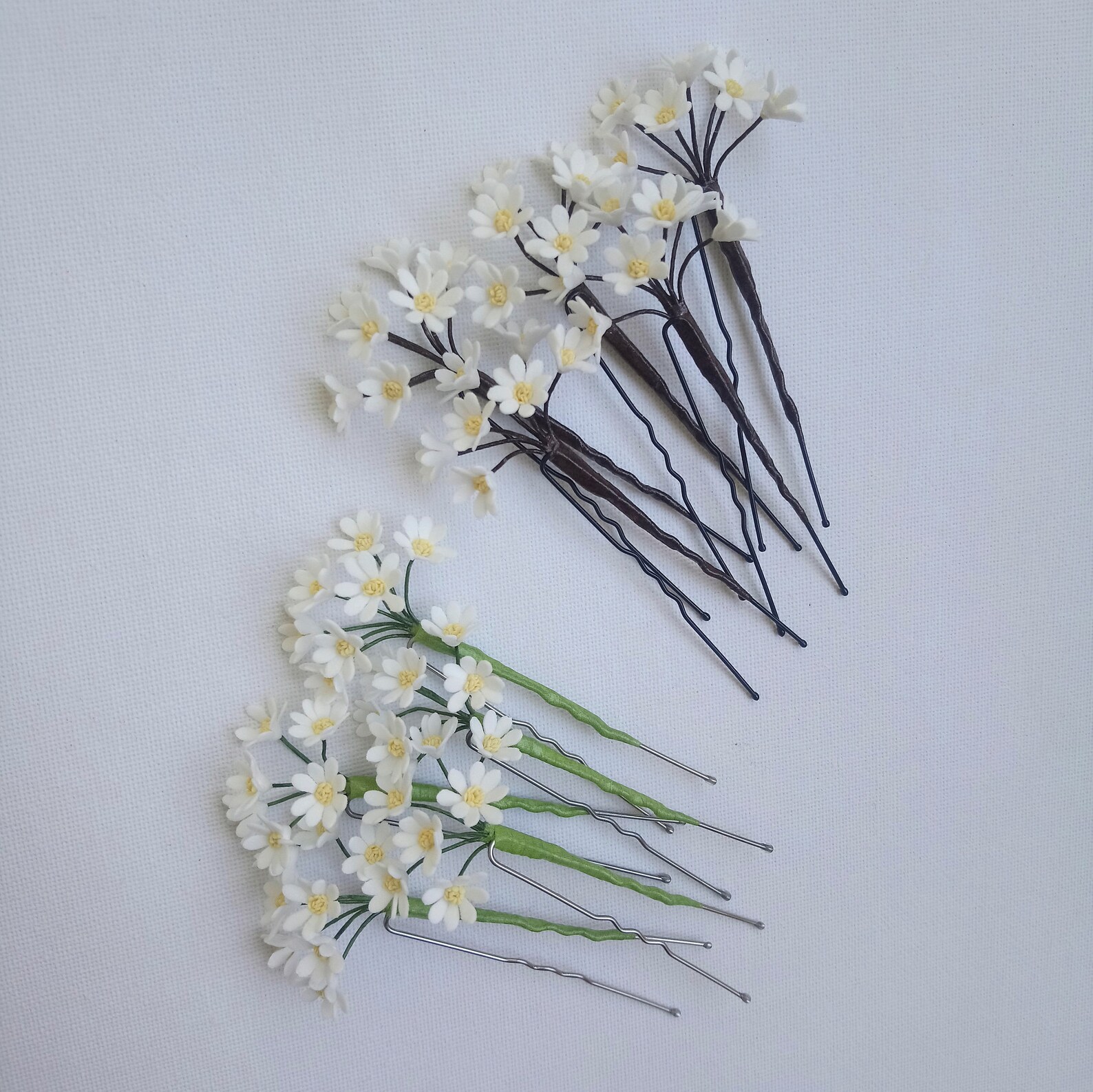 Daisy hair pins White Rustic bridal flower hair pins Daisy | Etsy