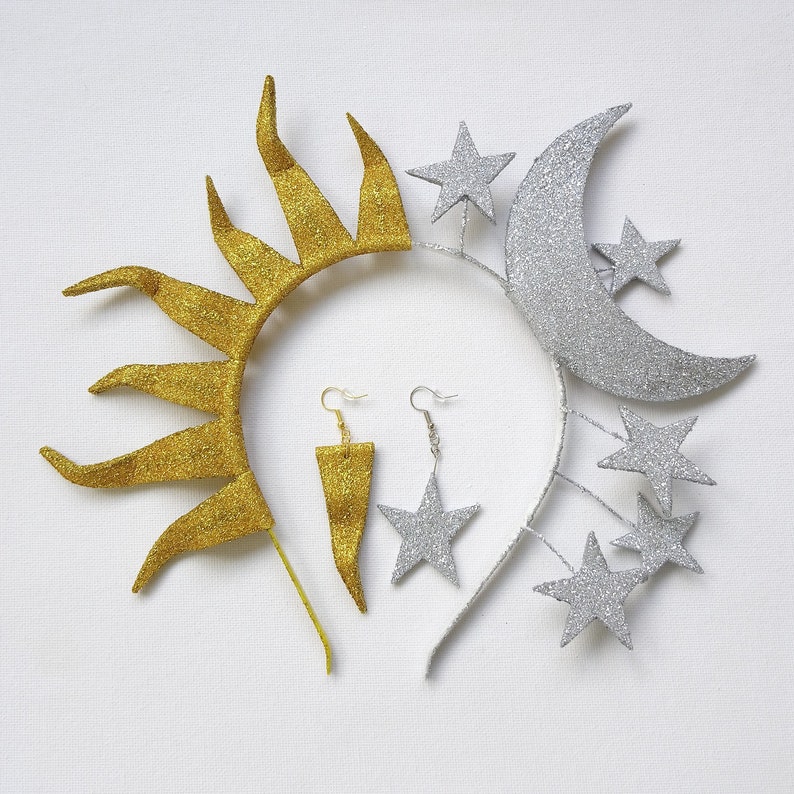 Celestial Headband Sun and Moon Crown Halloween Moon Stars - Etsy