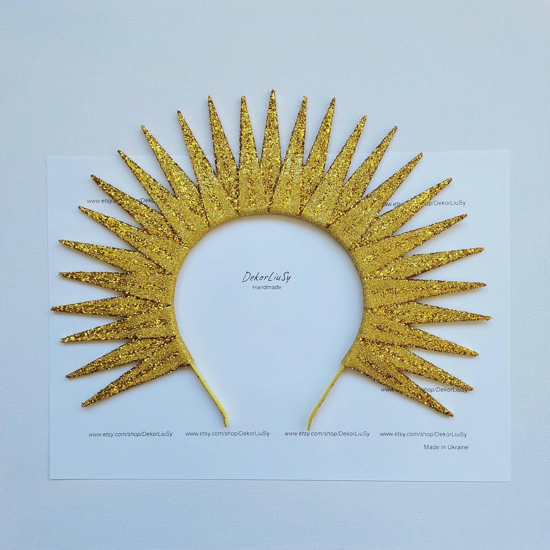 Gold Sun Halo Crown Sun Queen Headdress Celestial Headpiece Festival ...