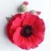 Red Poppy Brooch Realistic Red Poppy Flower Brooch Summer - Etsy