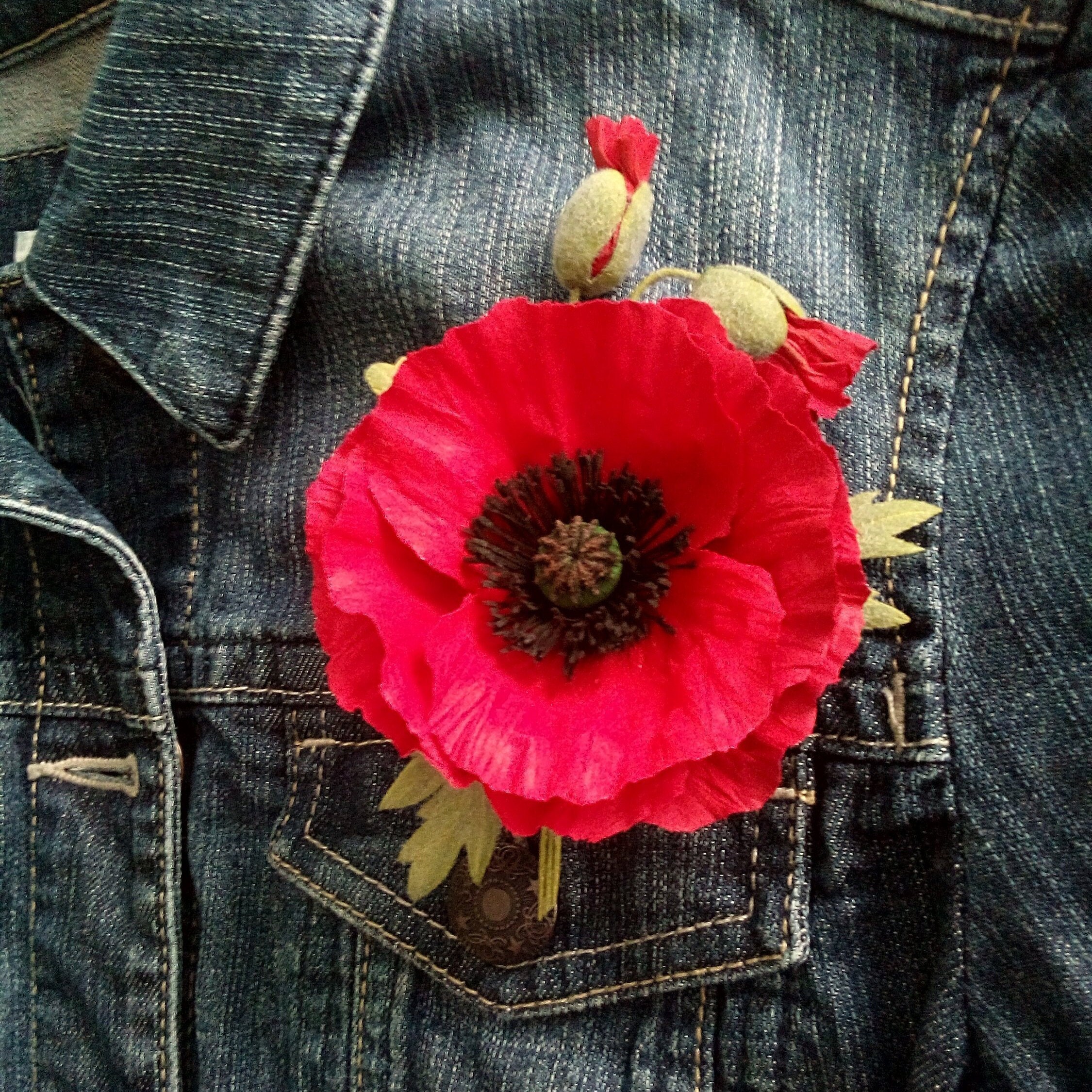 Red poppy brooch Realistic red poppy flower brooch Summer | Etsy