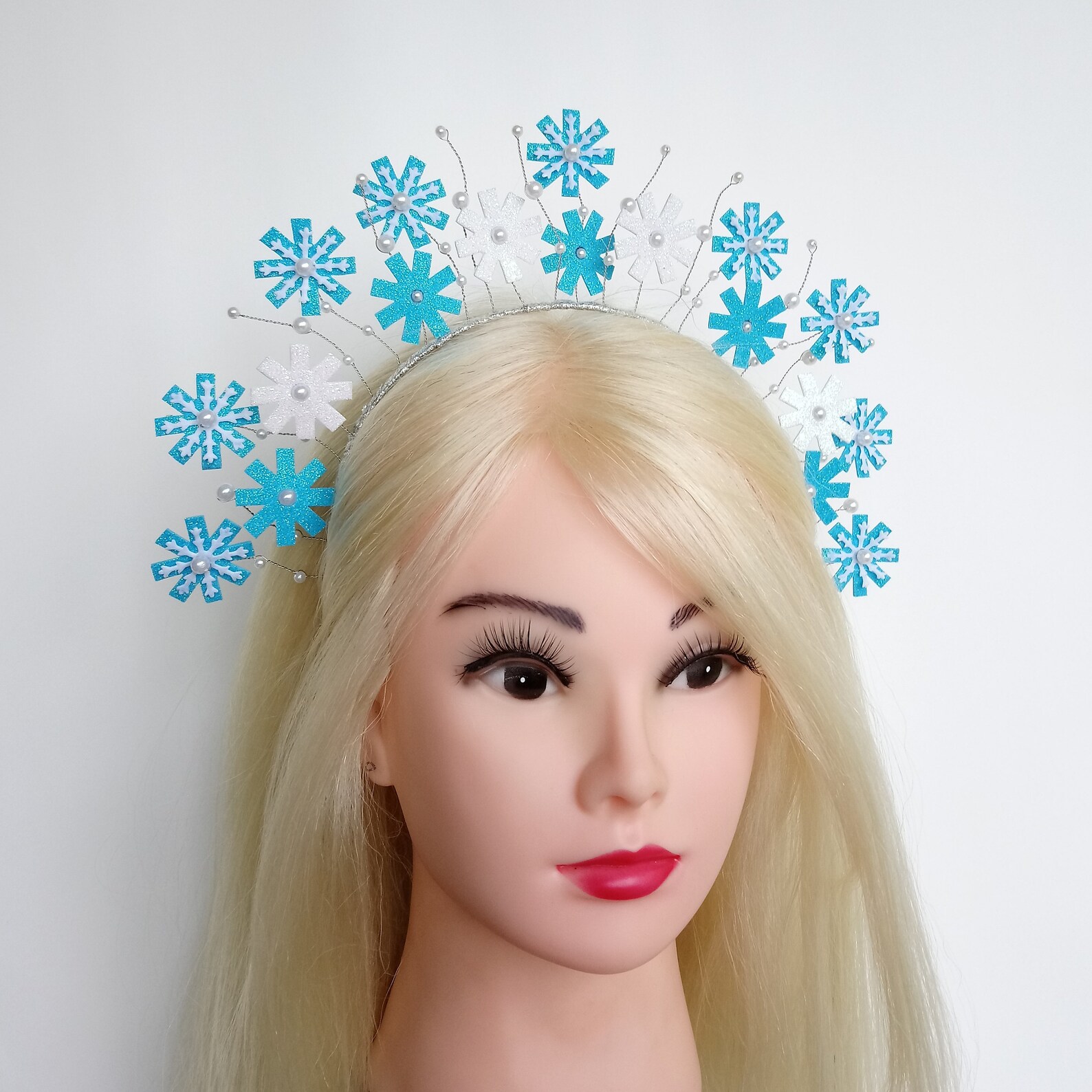 Snowflake Crown Headband Christmas Frozen Headpiece Glitter - Etsy