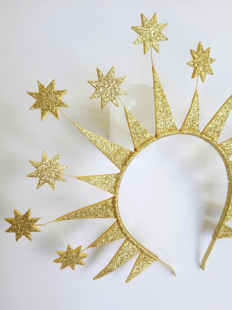 Christmas Gold stars headband Celestial headpiece Festival | Etsy