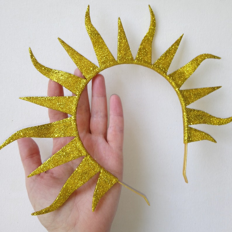 Halloween Gold Sun Crown Glitter Sun Halo Christmas Headband | Etsy