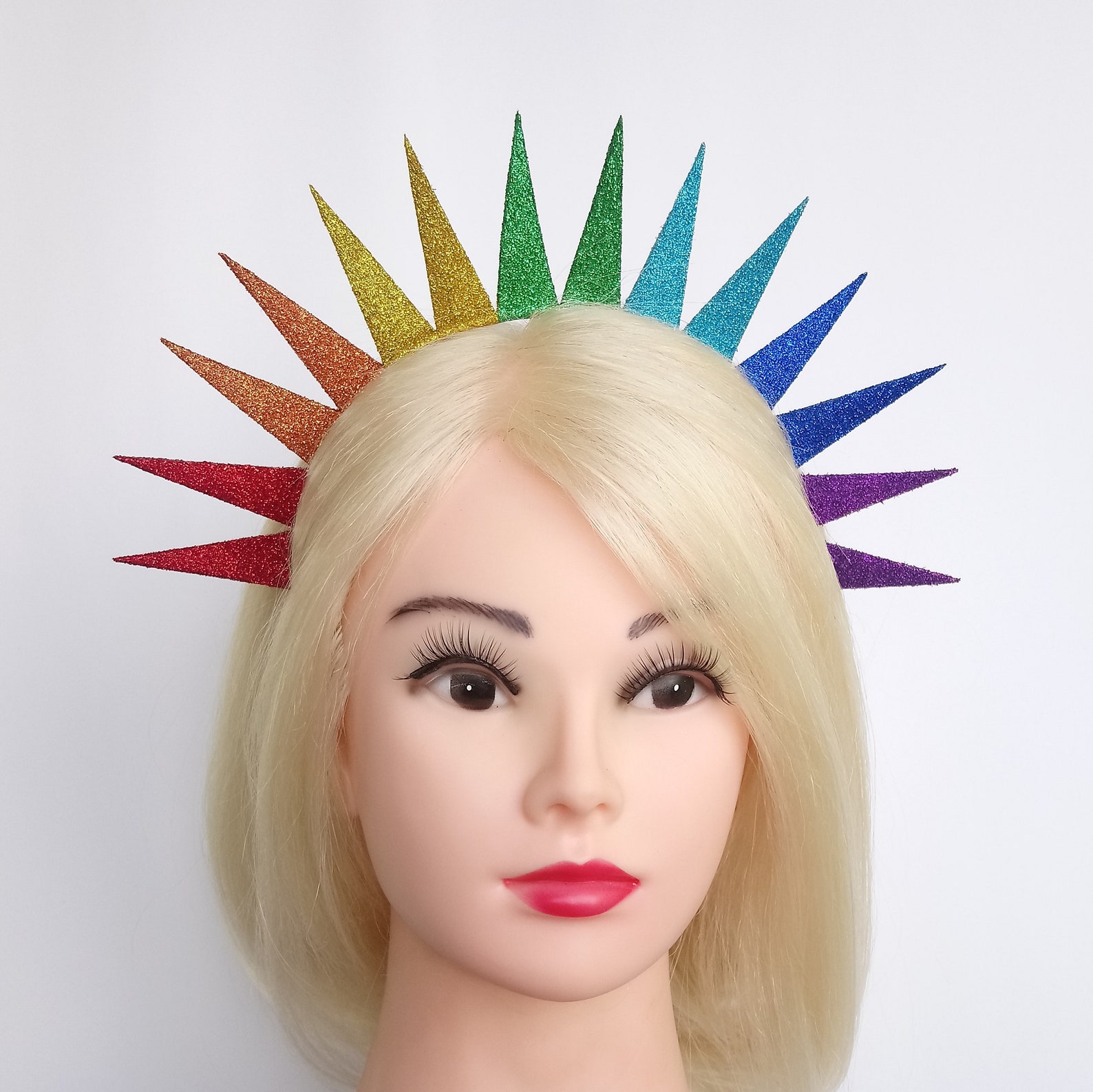 Rainbow Glitter Headband Holiday Halo Crown Halloween - Etsy