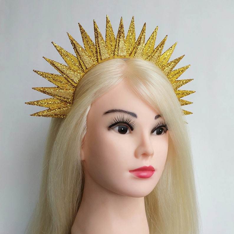 Gold Rays Crown Gold Sun Headband Sun Queen Headdress Sun Halo - Etsy