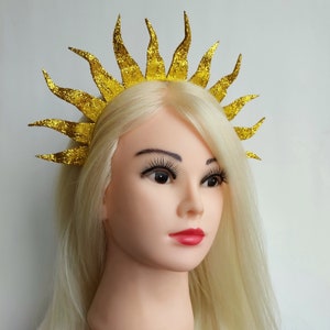 Halloween Gold Sun Crown Glitter Sun Halo Christmas Headband Celestial ...