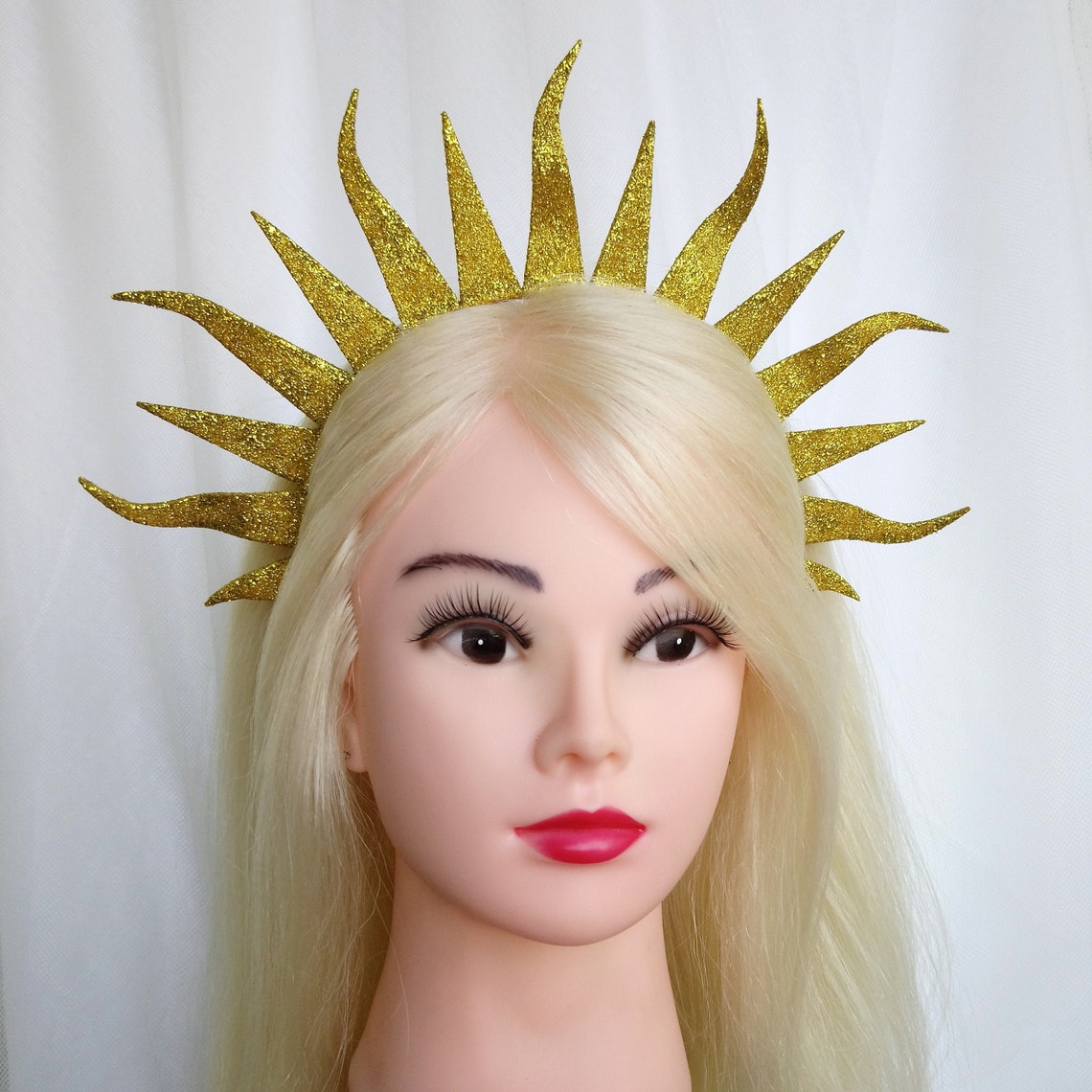 Halloween Gold Sun Crown Glitter Sun Halo Christmas Headband | Etsy