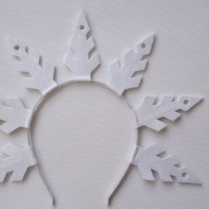 Christmas Snowflake Crown Headband White Glitter Frozen Headpiece ...