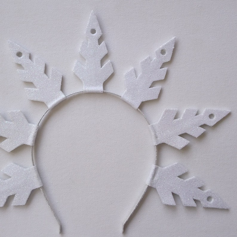 Christmas Snowflake Crown Headband White Glitter Frozen - Etsy