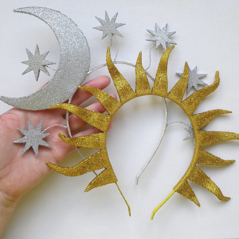 Set of Sun and Moon Headbands Halloween Crown | Etsy