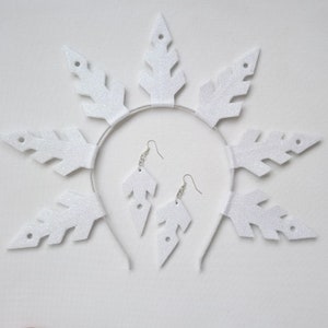 Christmas Snowflake Crown Headband White Glitter Frozen Headpiece ...