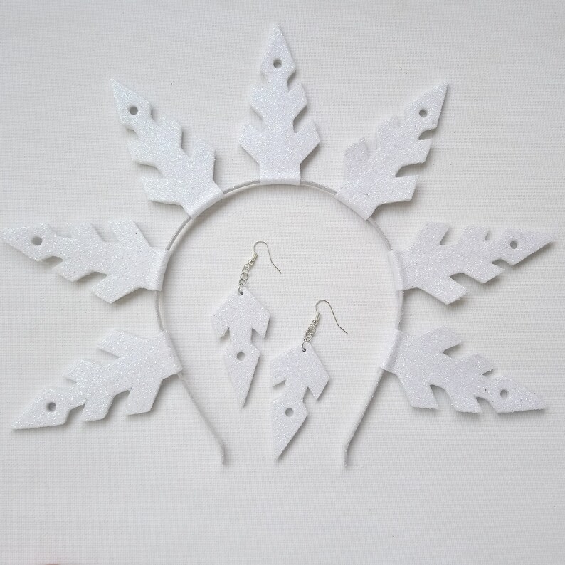 Christmas Snowflake Crown Headband White Glitter Frozen - Etsy