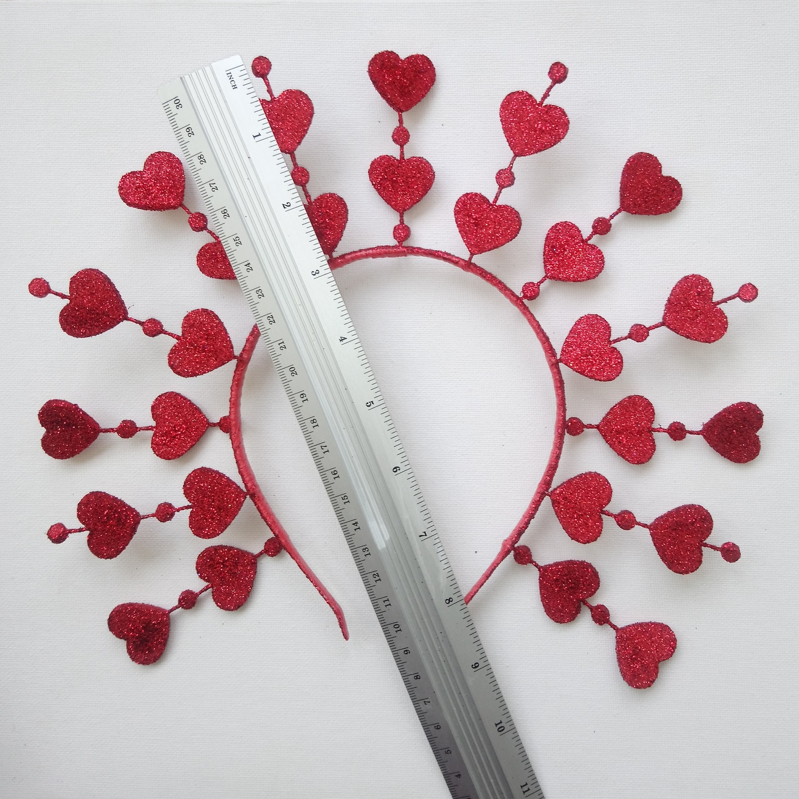 Valentine Day Red Heart Crown Glitter Holiday Headband | Etsy