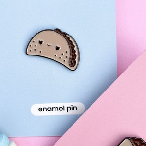 Taco | Enamel Pin | Kawaii Pins | Burrito and Taco Lapel Pins | Cute ...