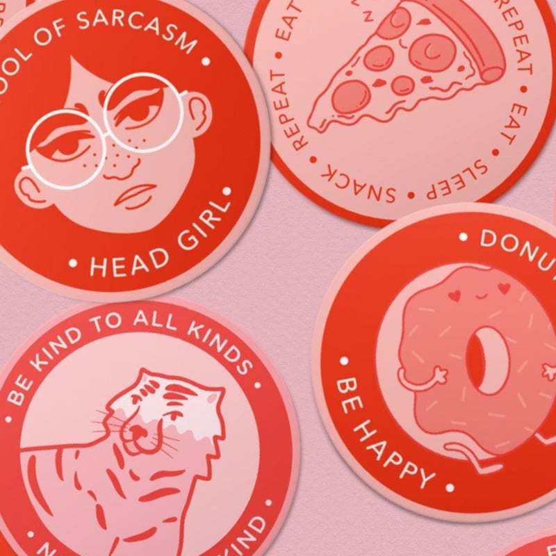 Stickers rosa - Etsy México