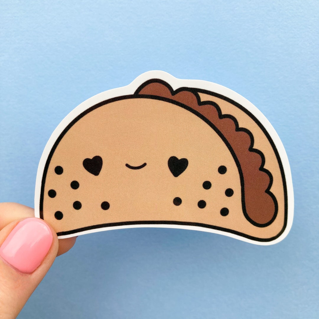 Taco | Vinyl Sticker | Kawaii Sticker | Die Cut Laptop Sticker | Funny ...