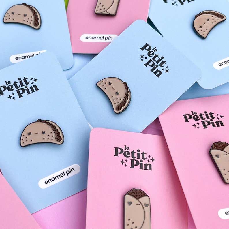 Taco | Enamel Pin | Kawaii Pins | Burrito and Taco Lapel Pins | Cute ...