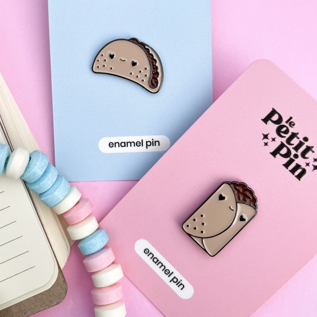 Burrito | Enamel Pin | Kawaii Pins | Taco and Burrito Lapel Pins | Cute ...