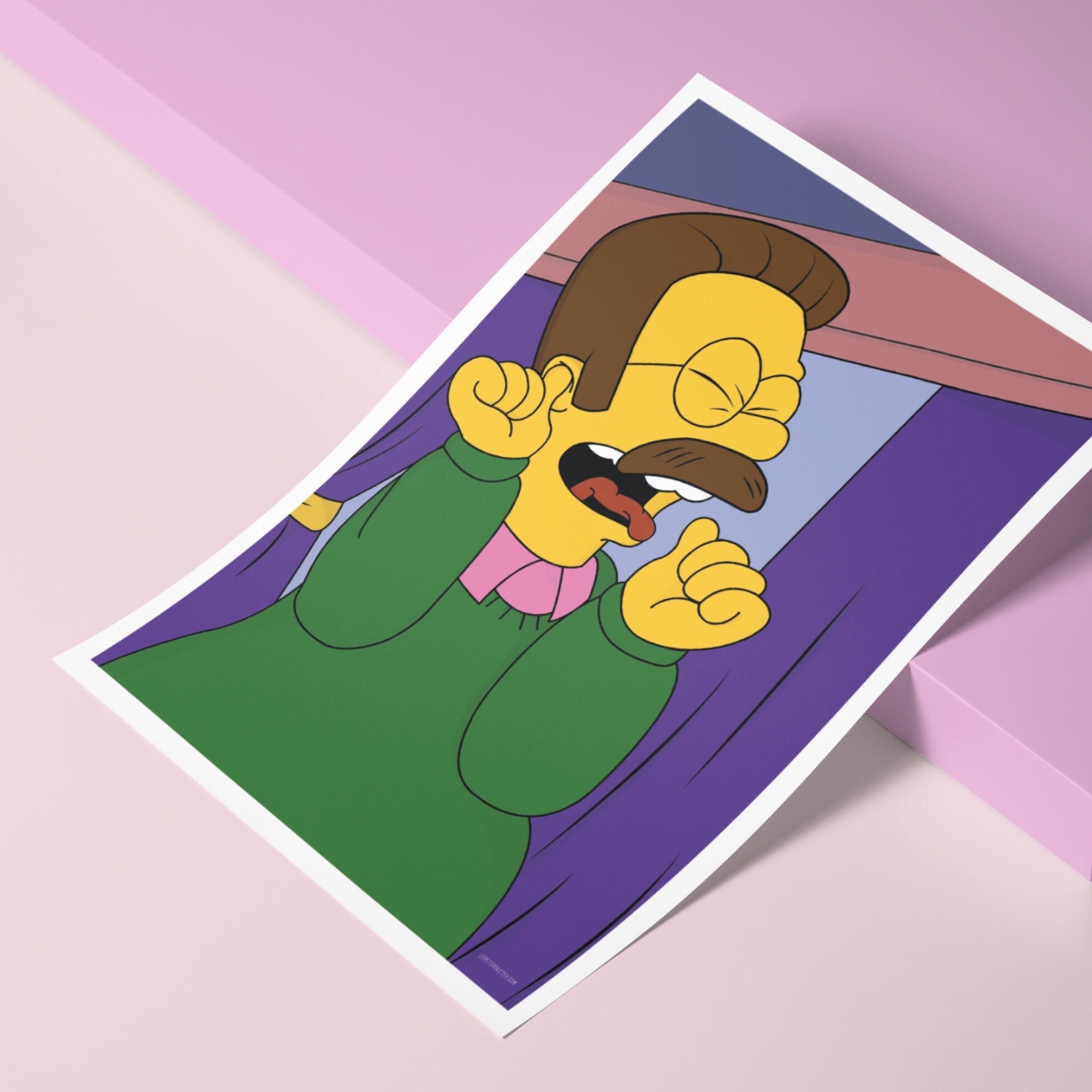 The Simpsons A4 Print - Ned Flanders | Purple Drapes! | Simpsons Poster ...