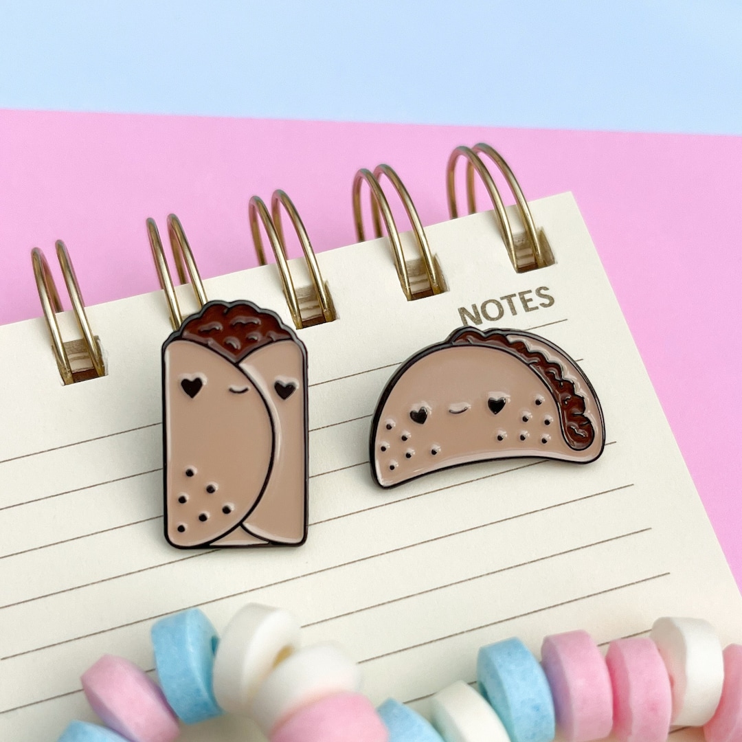 Taco & Burrito | Cute Enamel Pins for Foodie | Kawaii Pins | Lapel Pins ...