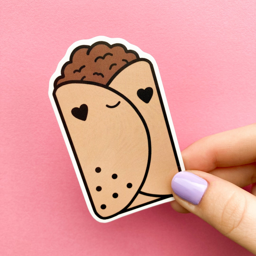 Burrito Vinyl Sticker Kawaii Sticker Die Cut Laptop Sticker Funny