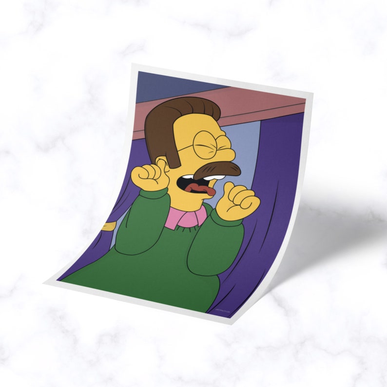 The Simpsons A4 Print Ned Flanders Purple Drapes | Etsy