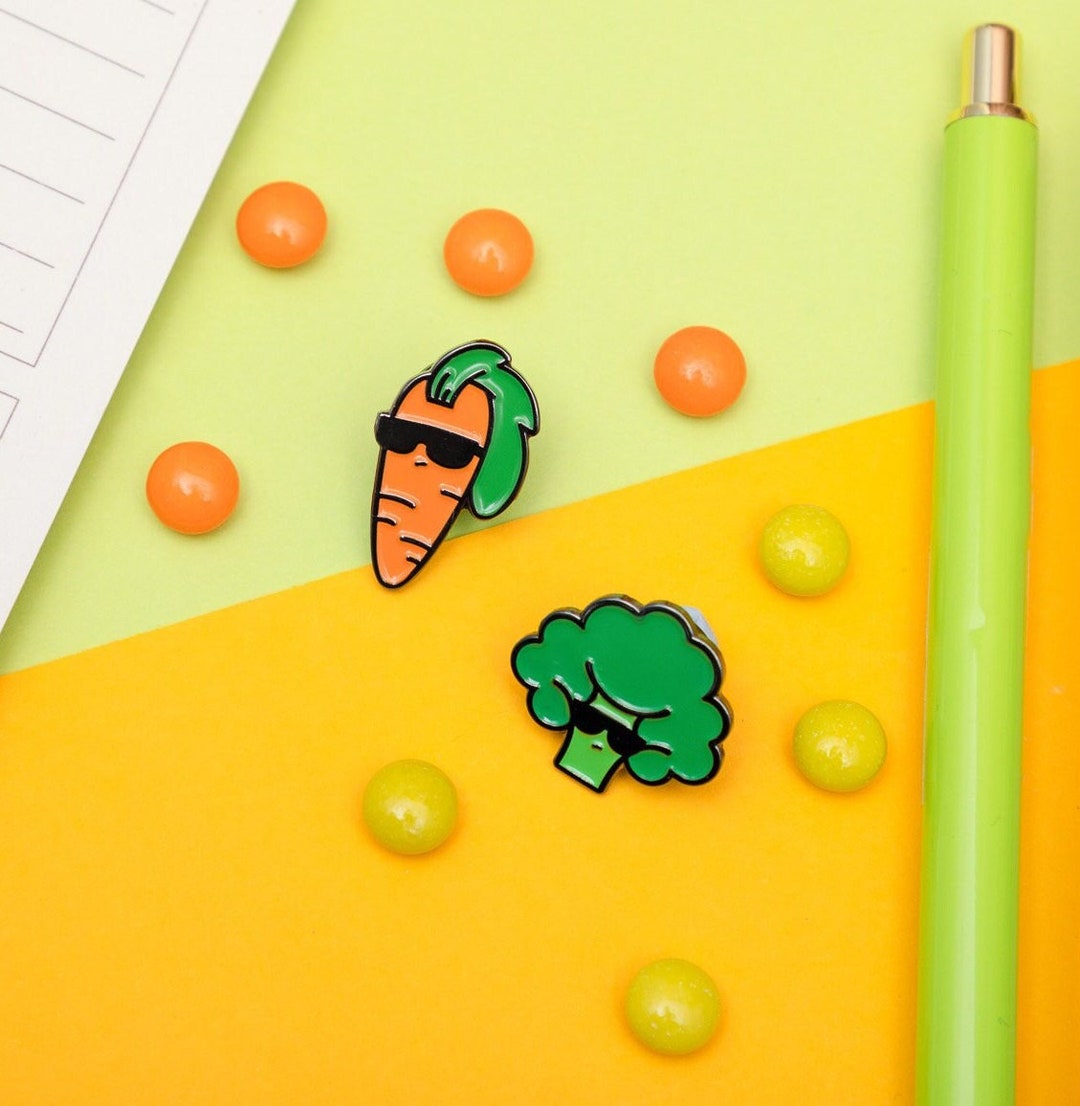 Rockin' Carrot | Metal Head Pin | Vegan Enamel Lapel Pin | Enamel Pins ...