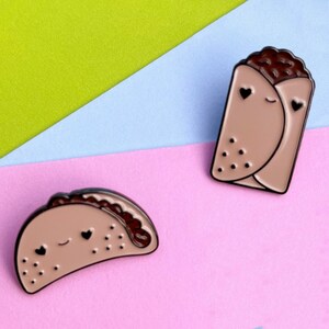 Taco | Enamel Pin | Kawaii Pins | Burrito and Taco Lapel Pins | Cute ...