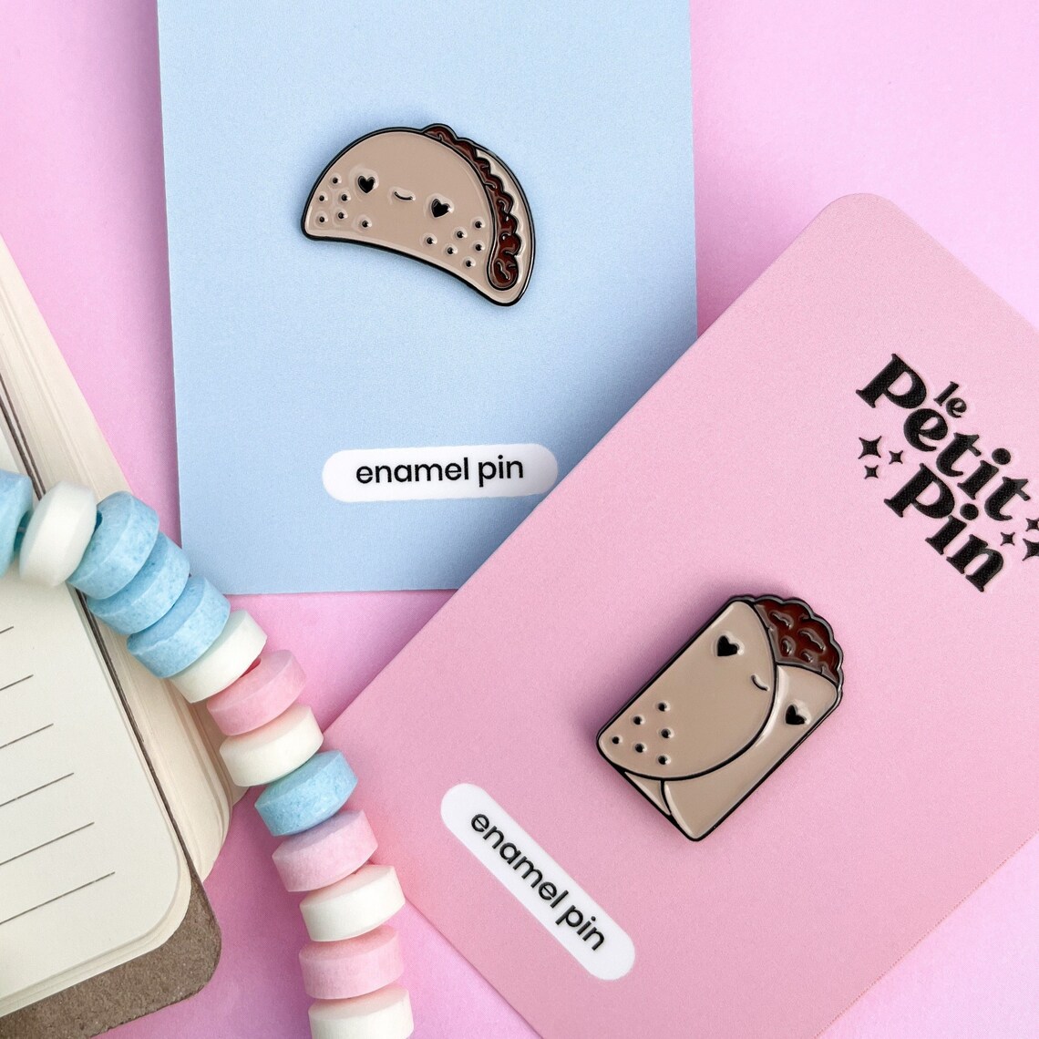 Taco | Enamel Pin | Kawaii Pins | Burrito and Taco Lapel Pins | Cute ...
