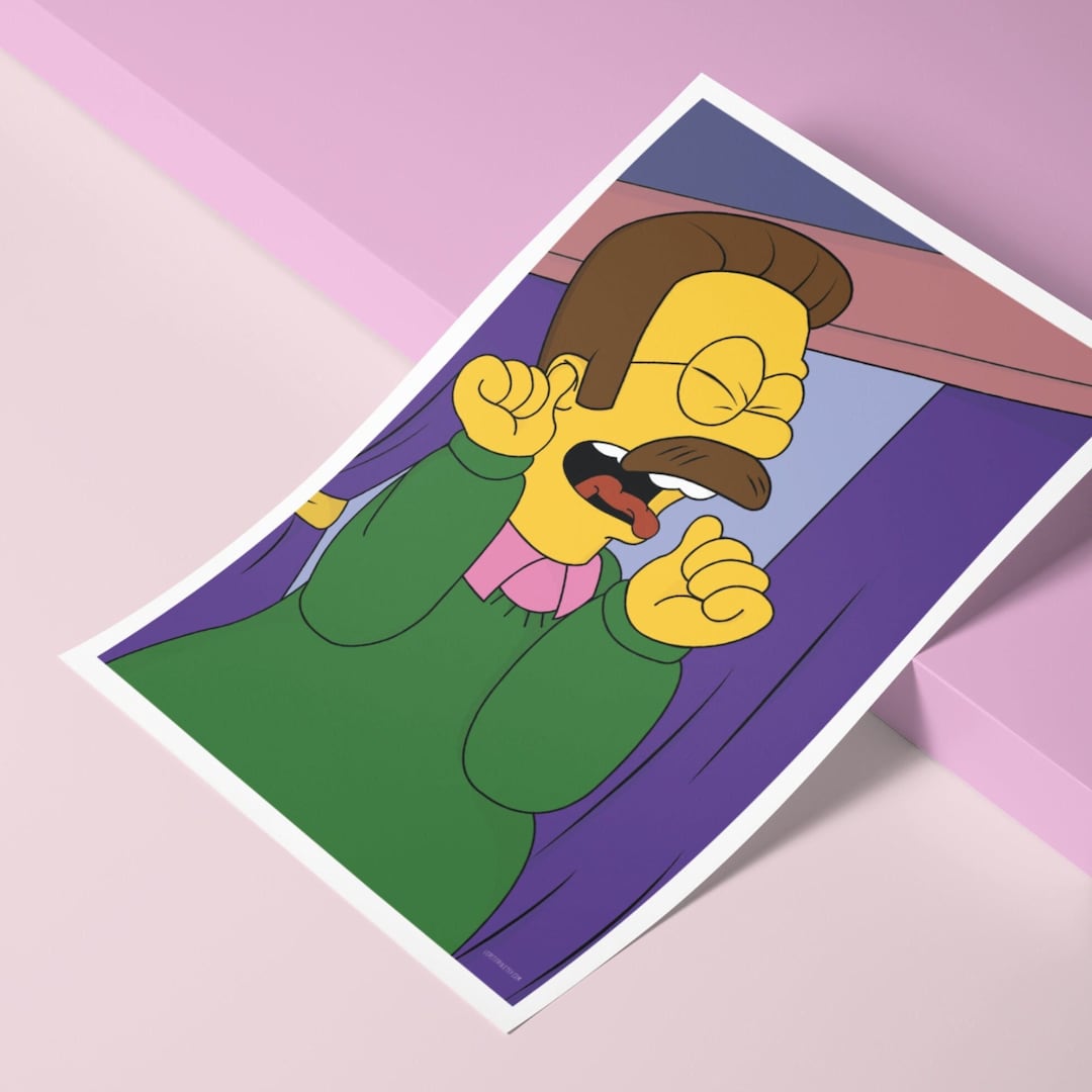 The Simpsons DIGITAL PRINT - Ned Flanders | Purple Drapes! | Simpsons ...